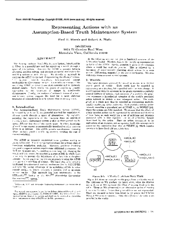 (PDF) Representing Actions with an Assumption-Based Truth Maintenance System