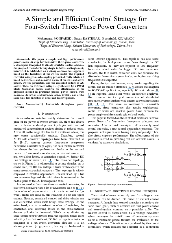 (PDF) A Simple and Efficient Control Strategy for Four-Switch Three ...