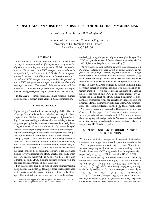 (PDF) Adding Gaussian noise to “denoise” JPEG for detecting image resizing (PDF) Adding Gaussian noise to “denoise” JPEG for detecting image resizing