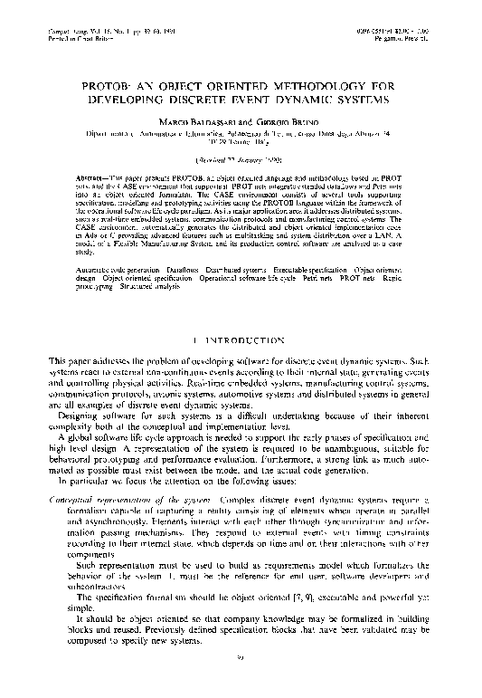 (PDF) Protob: An Object Oriented Methodology for Developing Discrete Event Dynamic Systems