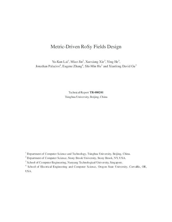(PDF) Metric-Driven RoSy Fields Design