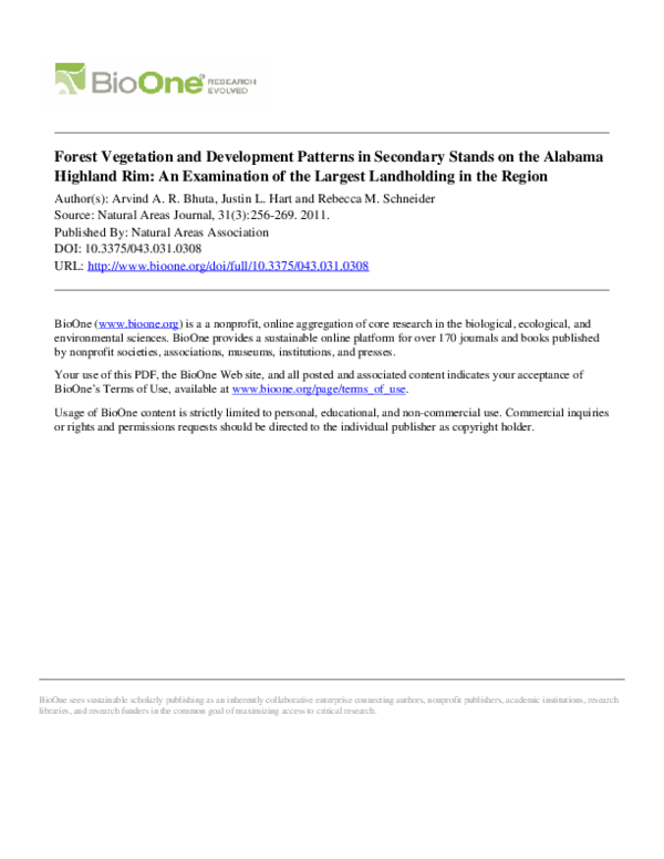 (PDF) Forest vegetation and development patterns in secondary stands on ...