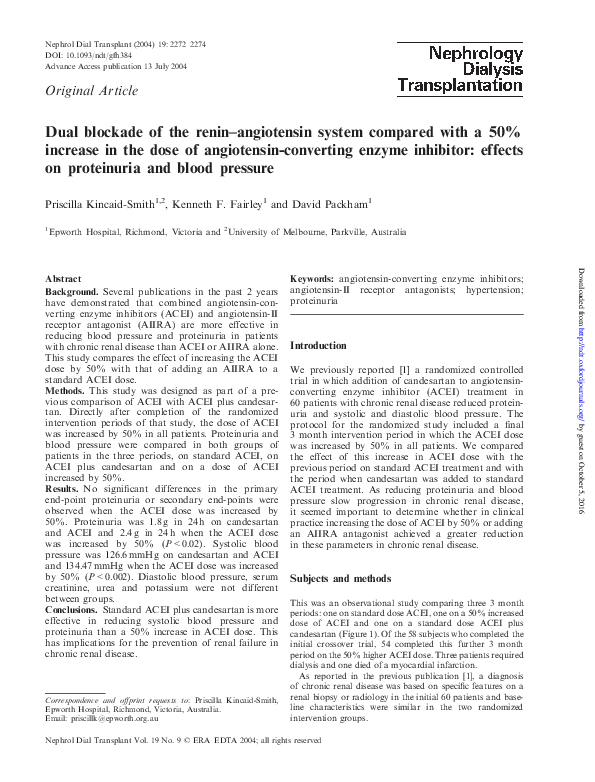 (PDF) Dual blockade of the renin-angiotensin system compared with a 50% ...