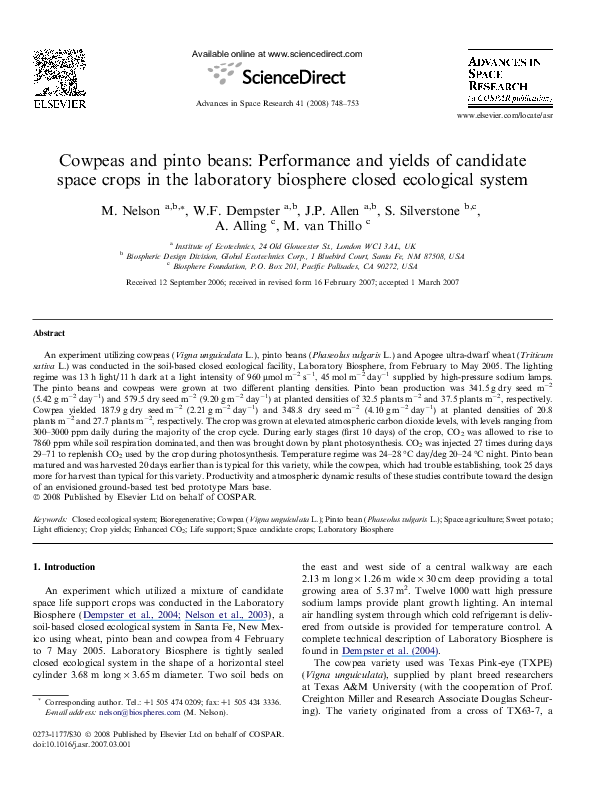 (PDF) Cowpeas and pinto beans: Performance and yields of candidate ...