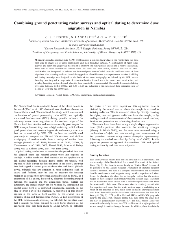 (PDF) Combining ground penetrating radar surveys and optical dating to ...