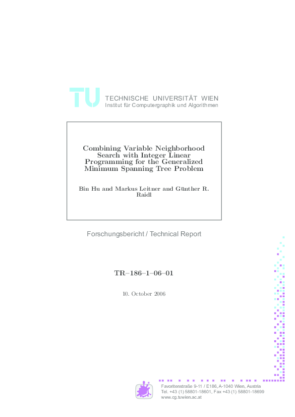 Pdf Combining Variable Neighborhood Search With Integer Linear Programming For The Generalized