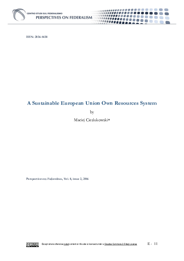 A Sustainable European Union Own Resources System