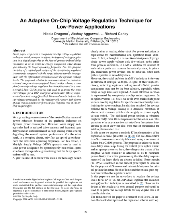 (PDF) An adaptive on-chip voltage regulation technique for low-power ...
