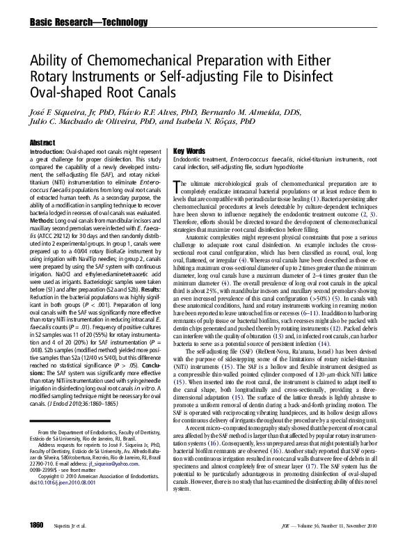 (PDF) Ability of Chemomechanical Preparation with Either Rotary ...