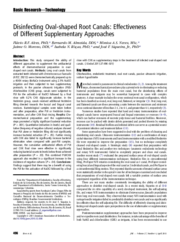 (PDF) Disinfecting Oval-shaped Root Canals: Effectiveness of Different ...