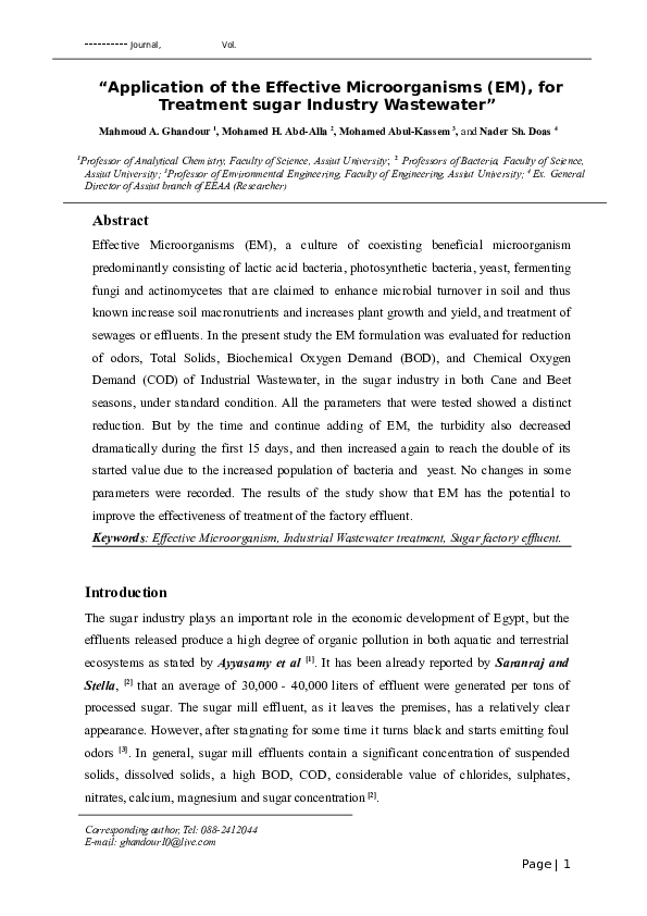(DOC) “Application of the Effective Microorganisms (EM), for Treatment ...