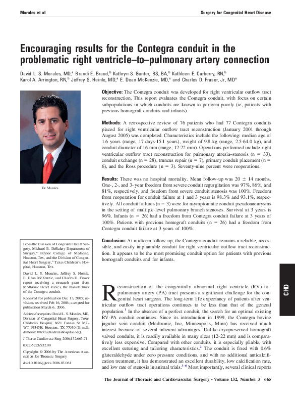 (PDF) Encouraging results for the Contegra conduit in the problematic ...