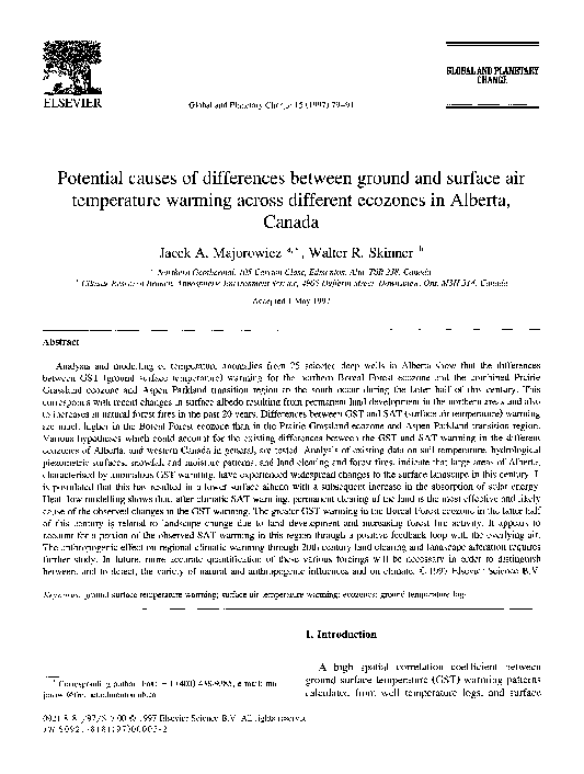 (PDF) Potential causes of differences between ground and surface air ... (PDF) Potential causes of differences between ground and surface air ...