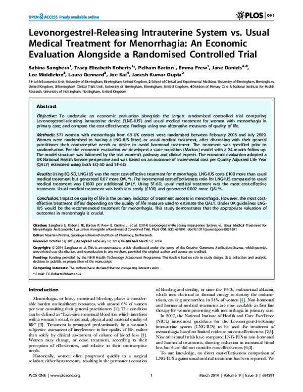 (PDF) The levonorgestrel-releasing intrauterine system (LNG-IUS) and ...