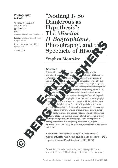 ‘Nothing Is So Dangerous as Hypothesis’: The Mission Héliographique ...