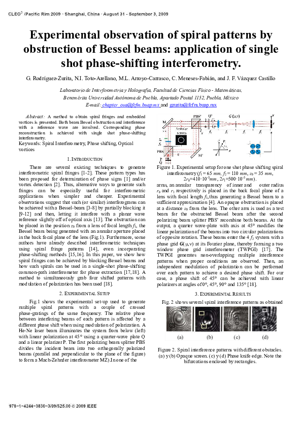 (PDF) Experimental observation of spiral patterns by obstruction of ...