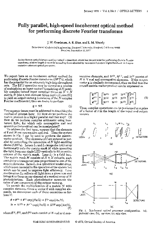 (PDF) Fully parallel, high-speed incoherent optical method for ...