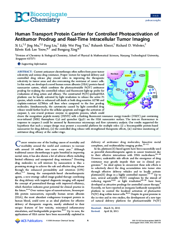 (PDF) Human Transport Protein Carrier for Controlled Photoactivation of ...