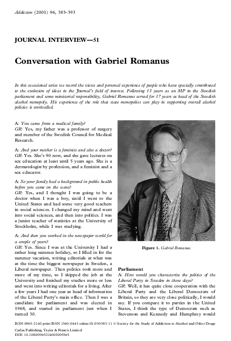 (PDF) Conversation with Gabriel Romanus
