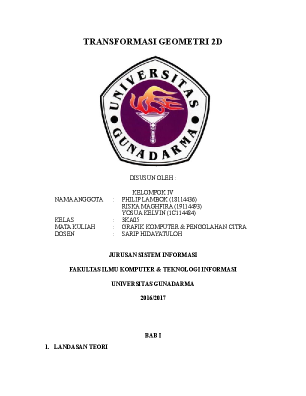 (DOC) Transformasi Geometri 2D