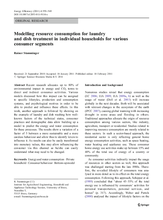 (PDF) Predicting Household Laundry and Dish Usage