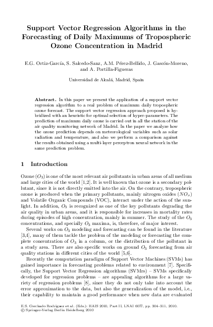 (PDF) Support Vector Regression Algorithms in the Forecasting of Daily Maximums of Tropospheric ...
