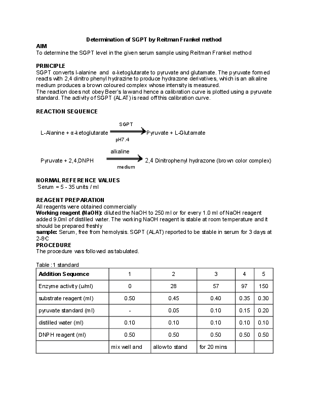 (DOC) Determination of SGPT by Reitman Frankel method AIM To determine ...