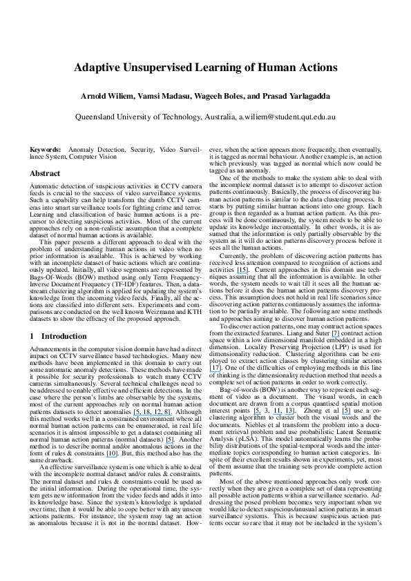 Pdf Adaptive Unsupervised Learning Of Human Actions Arnold Wiliem