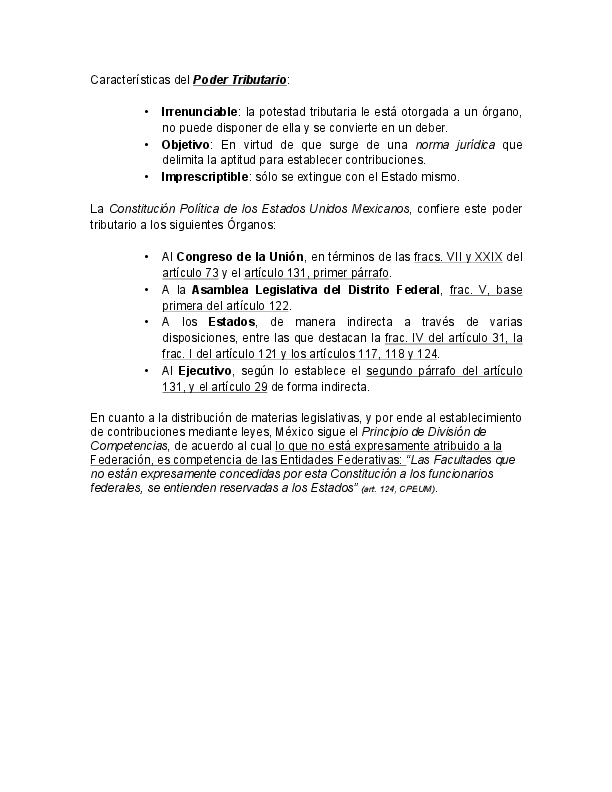 (PDF) Características del Poder Tributario