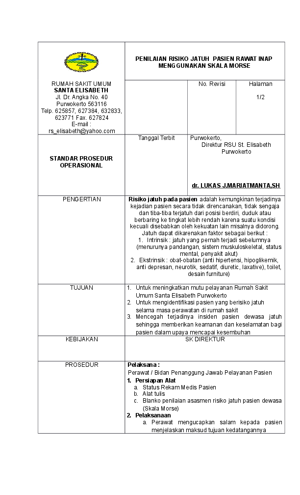 (DOC) PENILAIAN RISIKO JATUH PASIEN RAWAT INAP