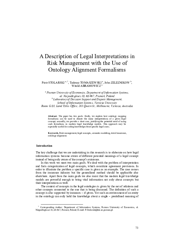 (PDF) A framework for the construction of legal decision support systems