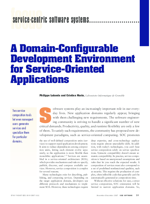 (PDF) A Domain-Configurable Development Environment for Service ...