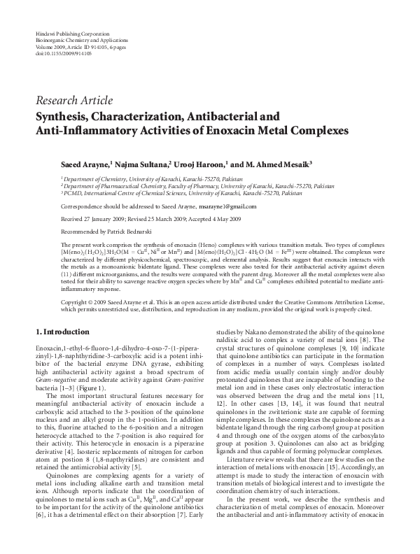 (PDF) Synthesis, characterization, antibacterial and cytotoxic activities of organotin(IV ...