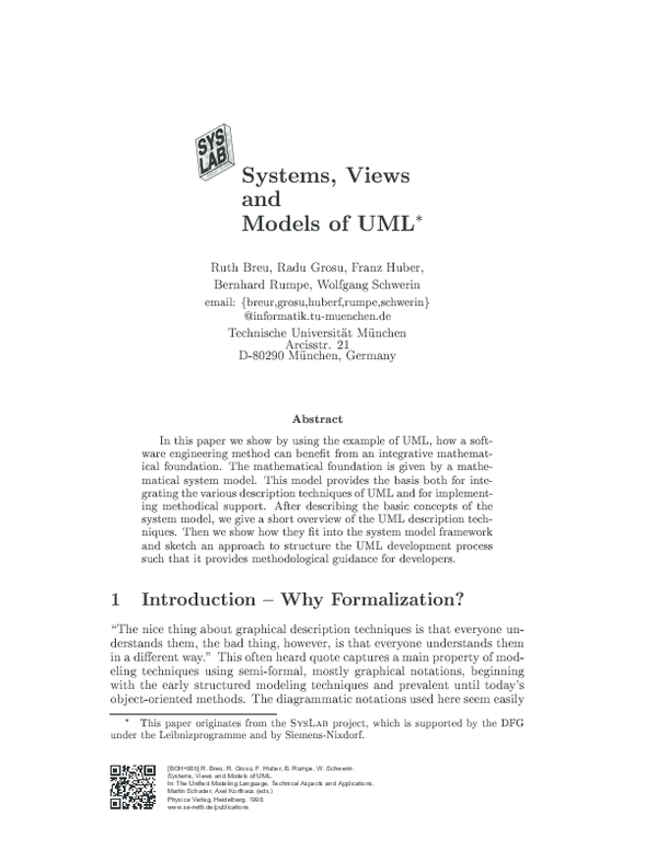 (PDF) Systems, Views and Models of UML