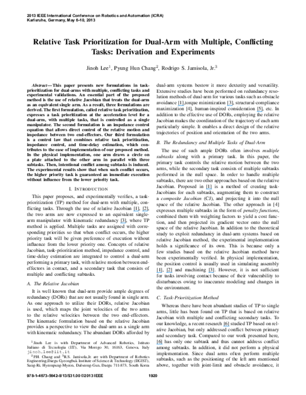 (PDF) Relative task prioritization for dual-arm with multiple ...