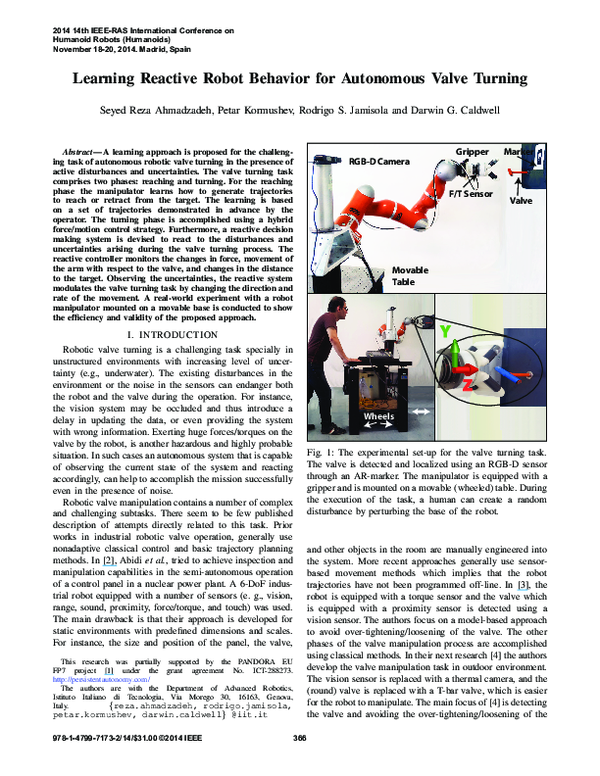 (PDF) Learning reactive robot behavior for autonomous valve turning