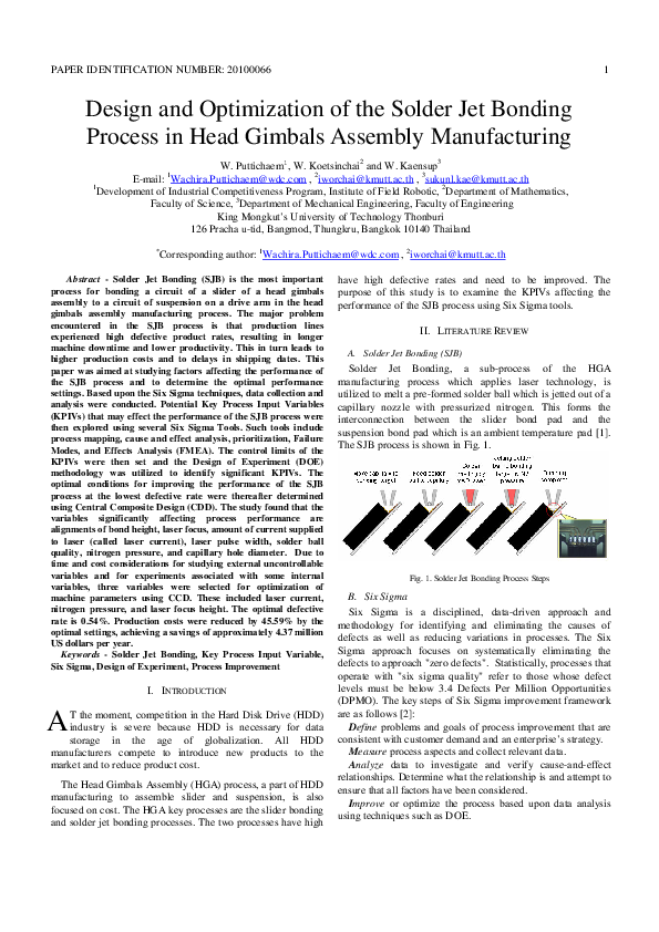(PDF) Design and Optimization of the Solder Jet Bonding Process in Head ...