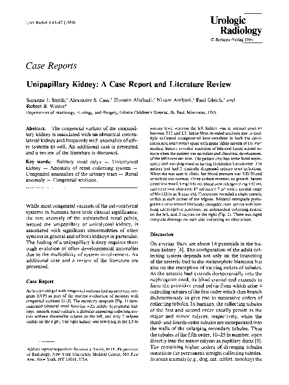 (PDF) Unipapillary kidney: A case report and literature review