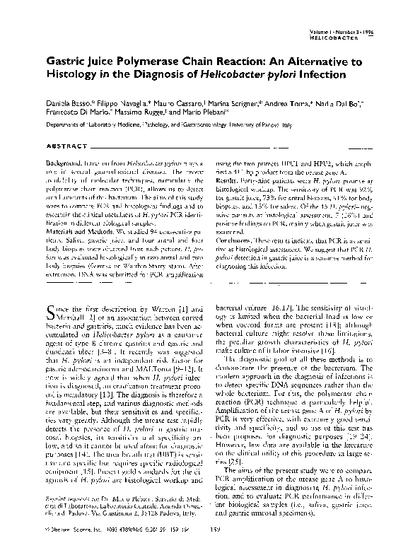 (PDF) A comparative study of Helicobacter pylori, biopsy samples from ...