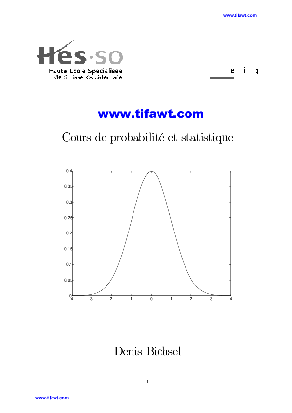 (PDF) Cours de probabilité et statistique