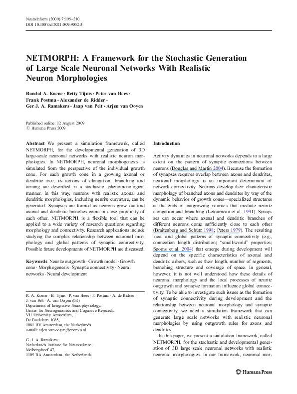 Pdf Netmorph A Framework For The Stochastic Generation Of Large