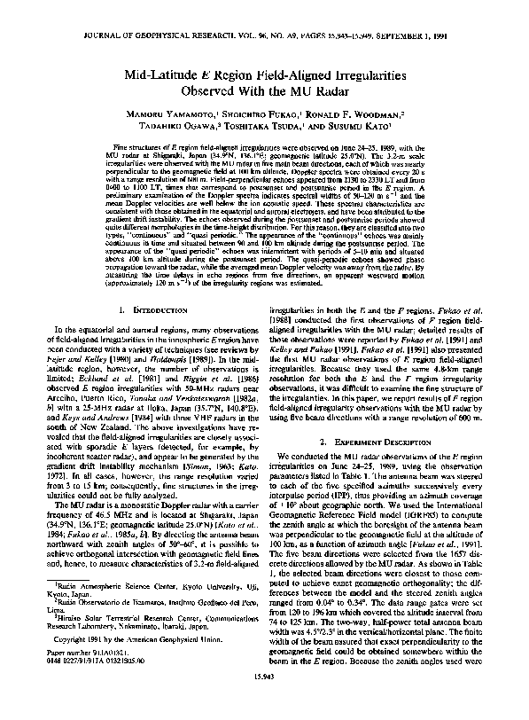 (PDF) Midlatitude E region field-aligned irregularities observed with ...