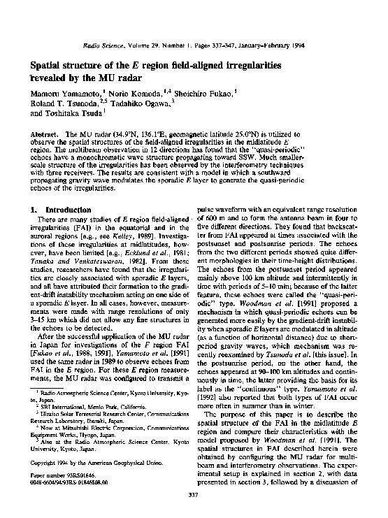(PDF) Spatial structure of the E region field-aligned irregularities ...