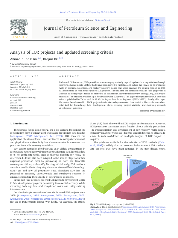 (PDF) Analysis of EOR projects and updated screening criteria