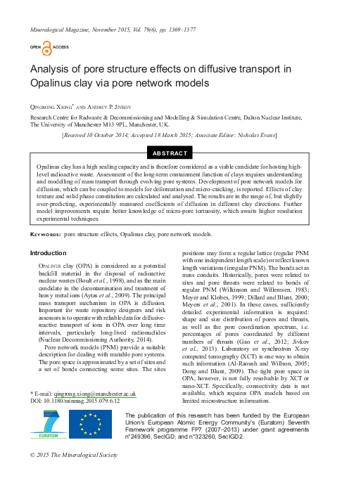 Pdf Analysis Of Pore Structure Effects On Diffusive Transport In
