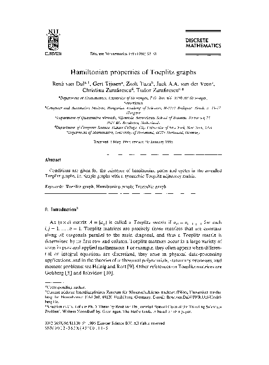 (PDF) Hamiltonian properties of Toeplitz graphs