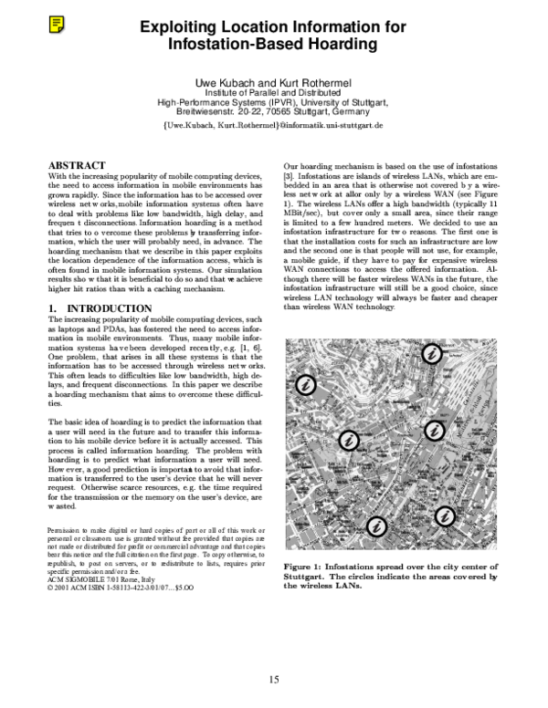 (PDF) Exploiting location information for infostation-based hoarding
