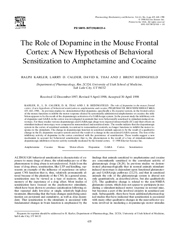 (PDF) The Role of Dopamine in the Mouse Frontal Cortex