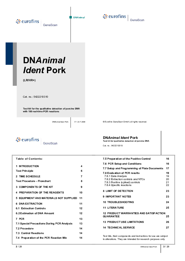 (PDF) DNAnimal Ident Pork Test kit for the qualitative detection of ...