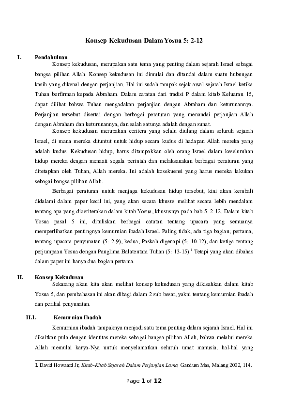 (DOC) Konsep Kekudusan Dalam Yosua 5-Paper